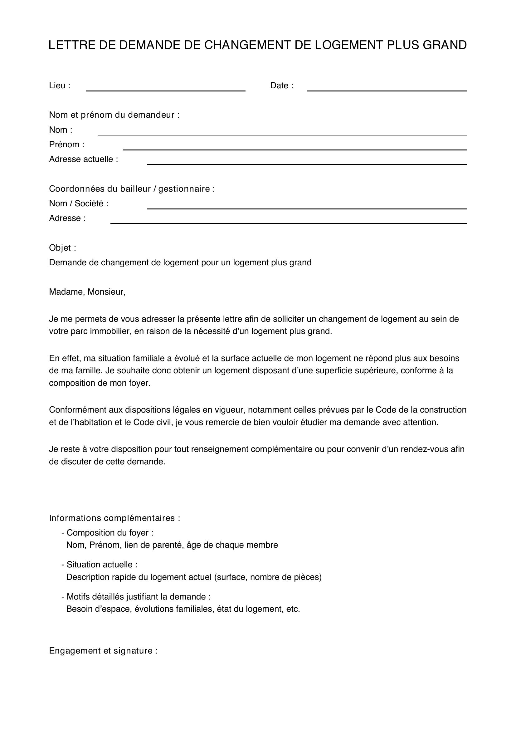 Lettre Demande De Changement De Sol Hlm